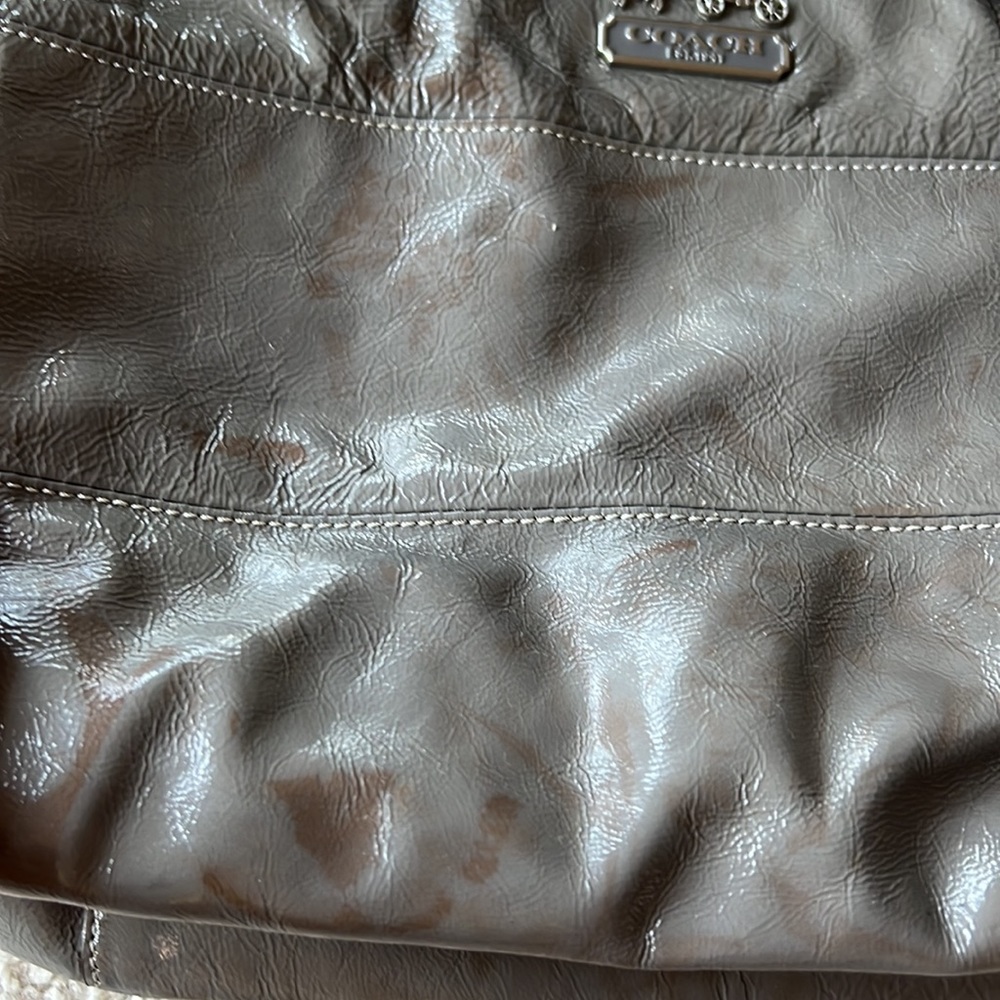Coach Shiny Grey Bag With A Little Discoloration On F… - Gem